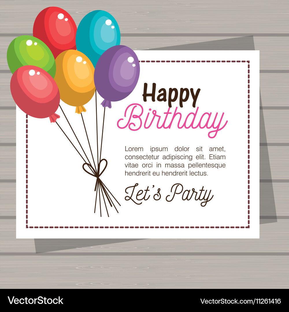 Happy birthday invitation card Royalty Free Vector Image