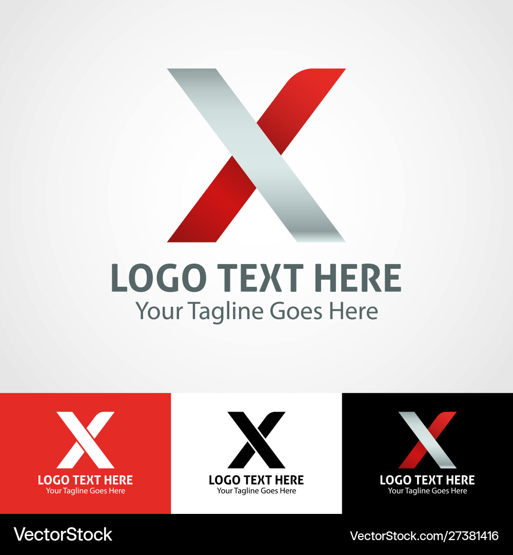Hi-tech trendy initial icon logo x Royalty Free Vector Image