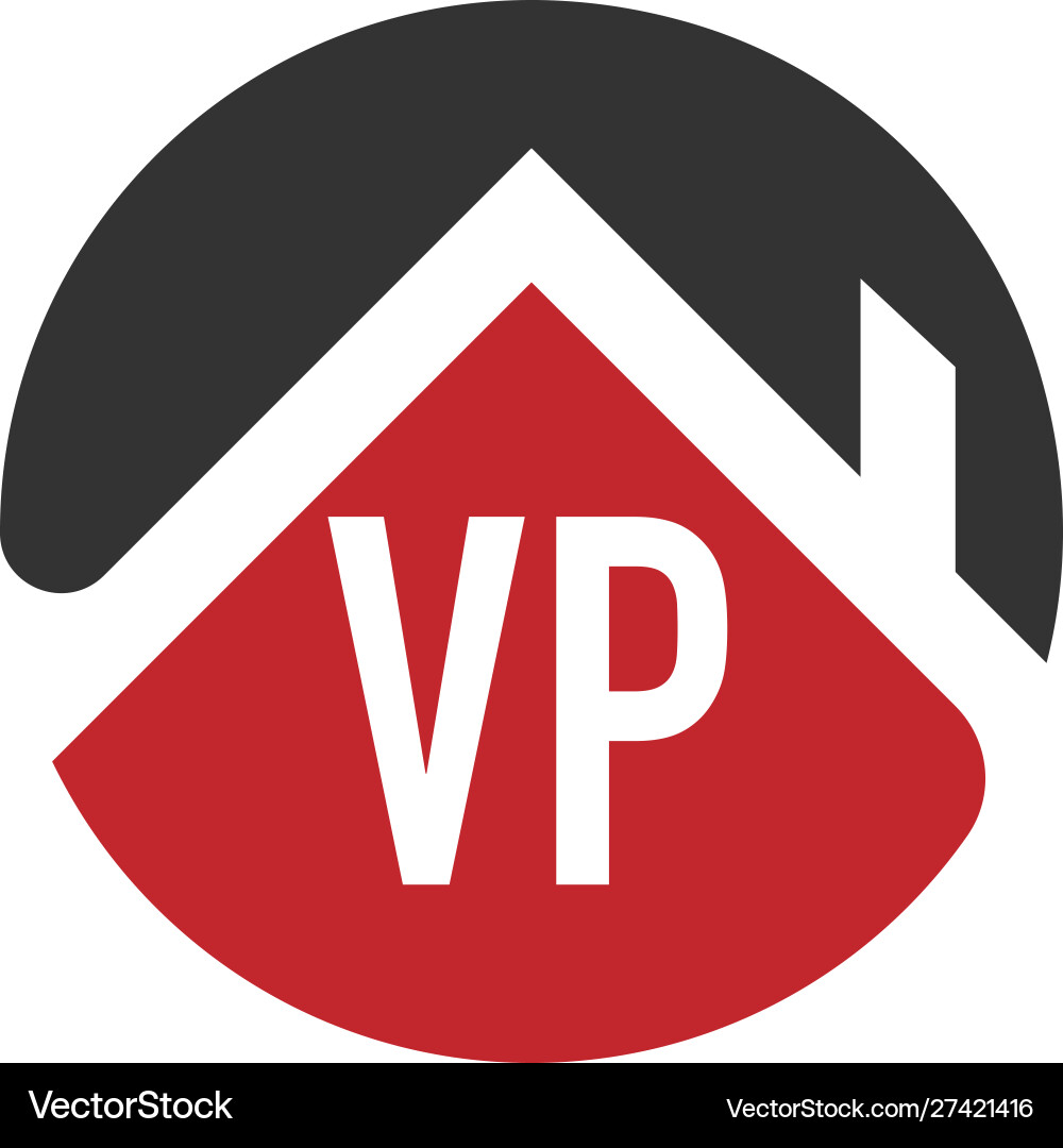 Initial letter vp building logo design template Vector Image