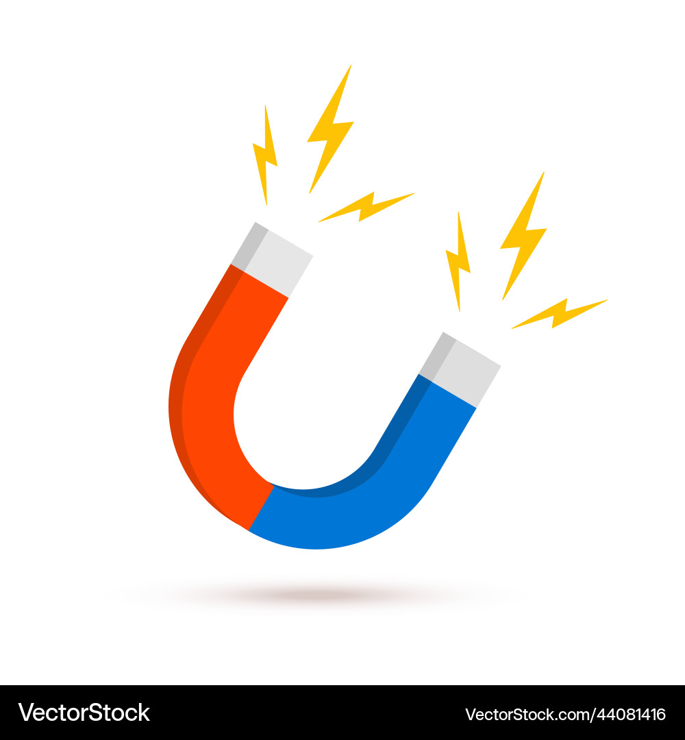 Magnet logo icon electromagnetic fieldd Royalty Free Vector