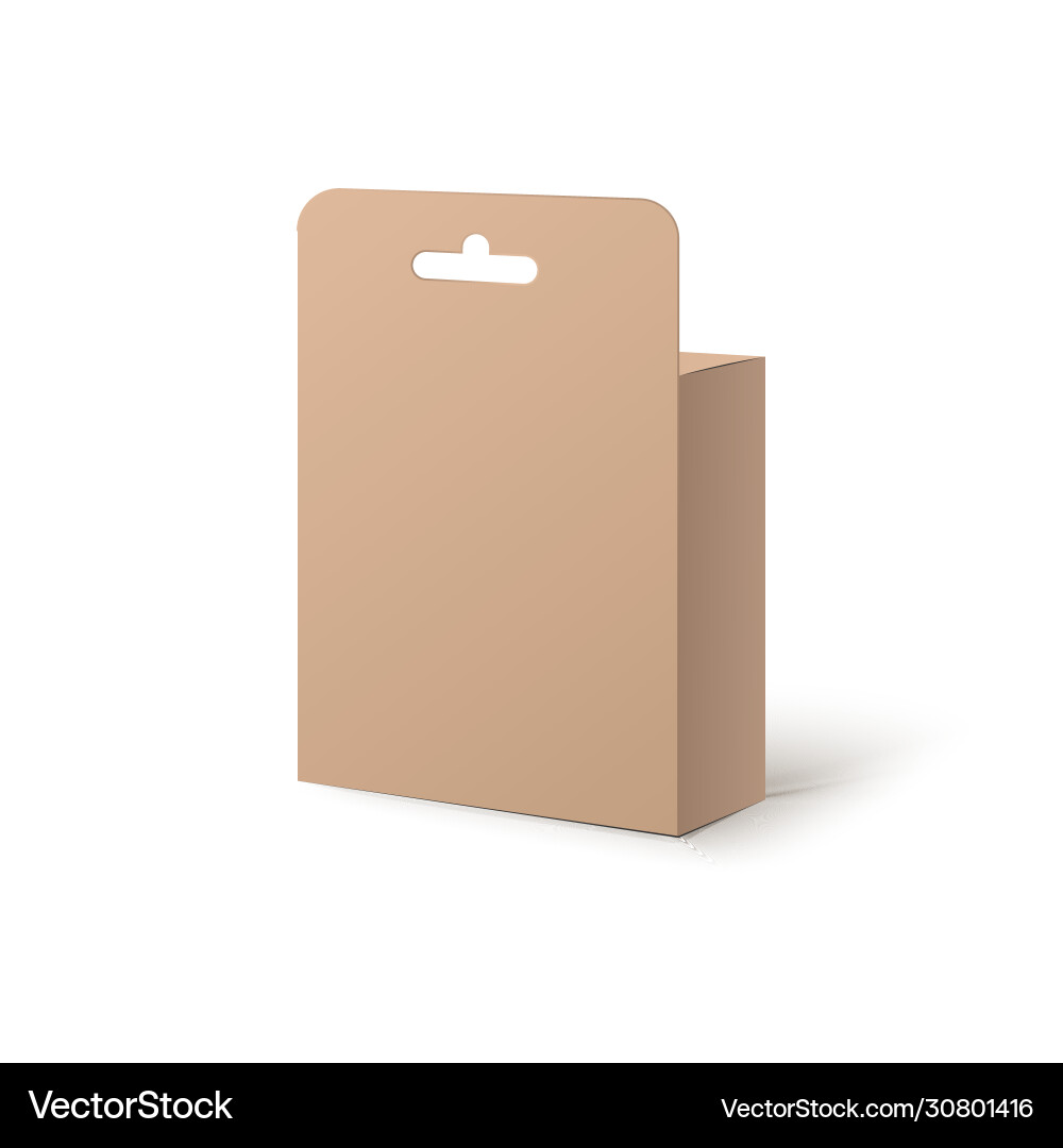 Mockup cardboard brown blank box realistic Vector Image