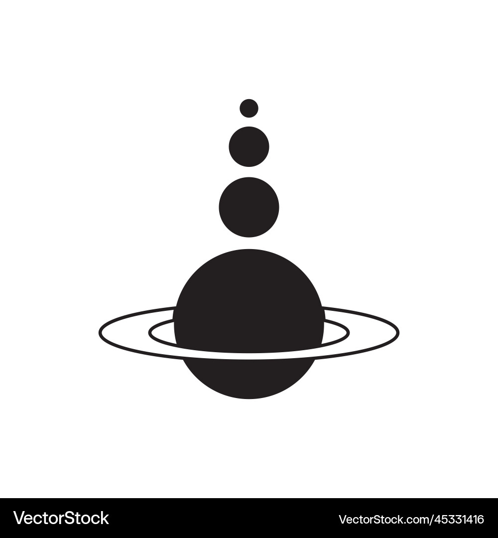 Planet rings icon logo Royalty Free Vector Image