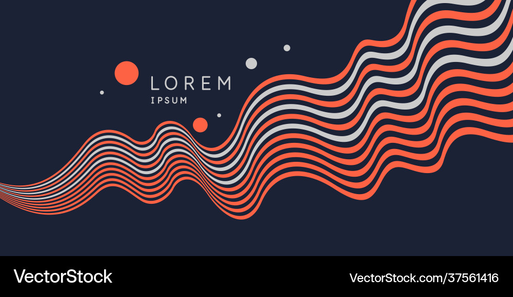 Poster with dynamic waves Royalty Free Vector Image