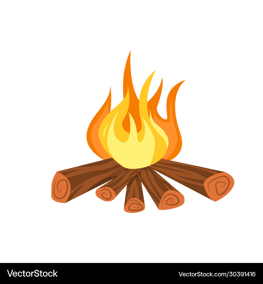 Rustic Wood Fire Royalty Free Vector Image - VectorStock
