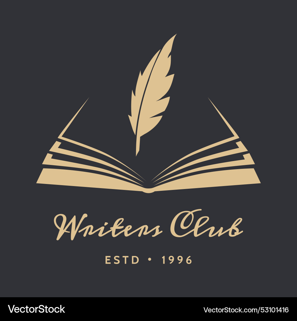 Writers club emblem template Royalty Free Vector Image