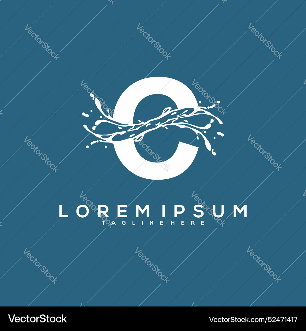 Abstract initial c logo design concept water logo Vector Image