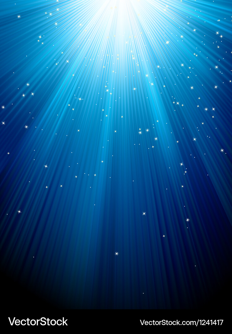 Luminous Blue Star Snow Background Royalty Free Vector Image