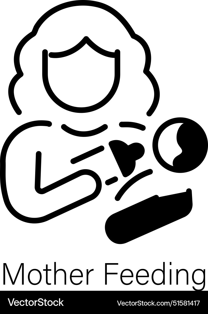 Mother feeding Royalty Free Vector Image - VectorStock