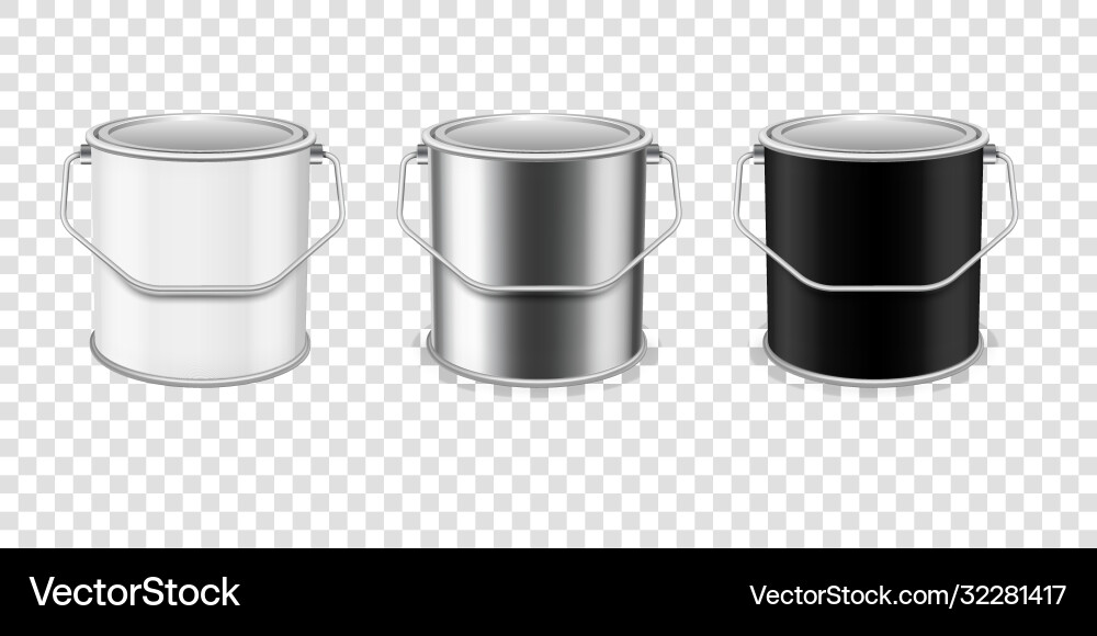 Realistic 3d mockup paint can set Royalty Free Vector Image