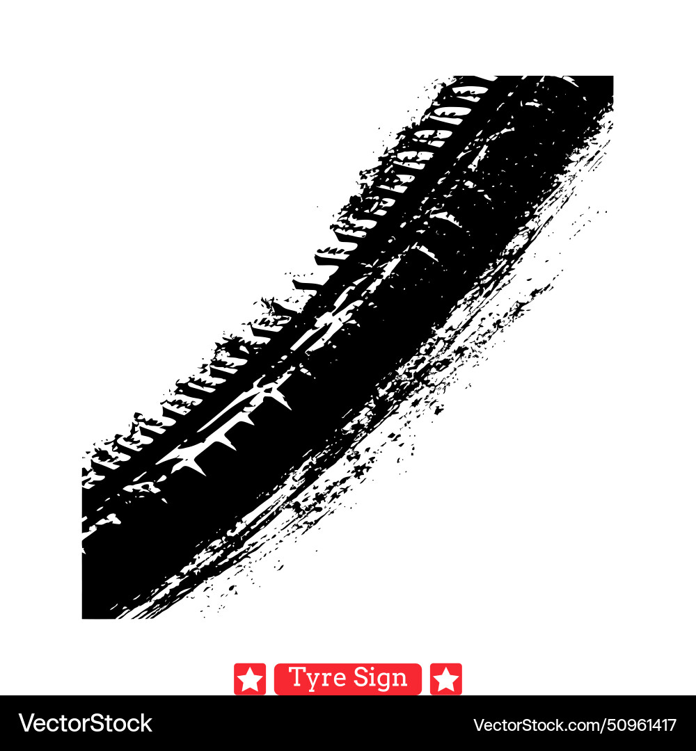 Rubber wheel track silhouettes vehicle tire path Vector Image