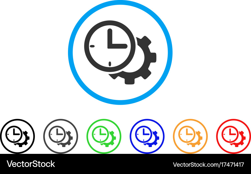 Time setup gear rounded icon Royalty Free Vector Image