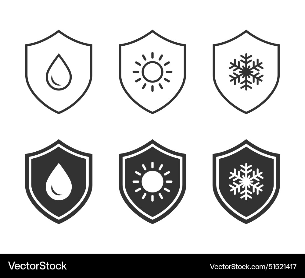 Waterproof sun protect and frost icon Royalty Free Vector