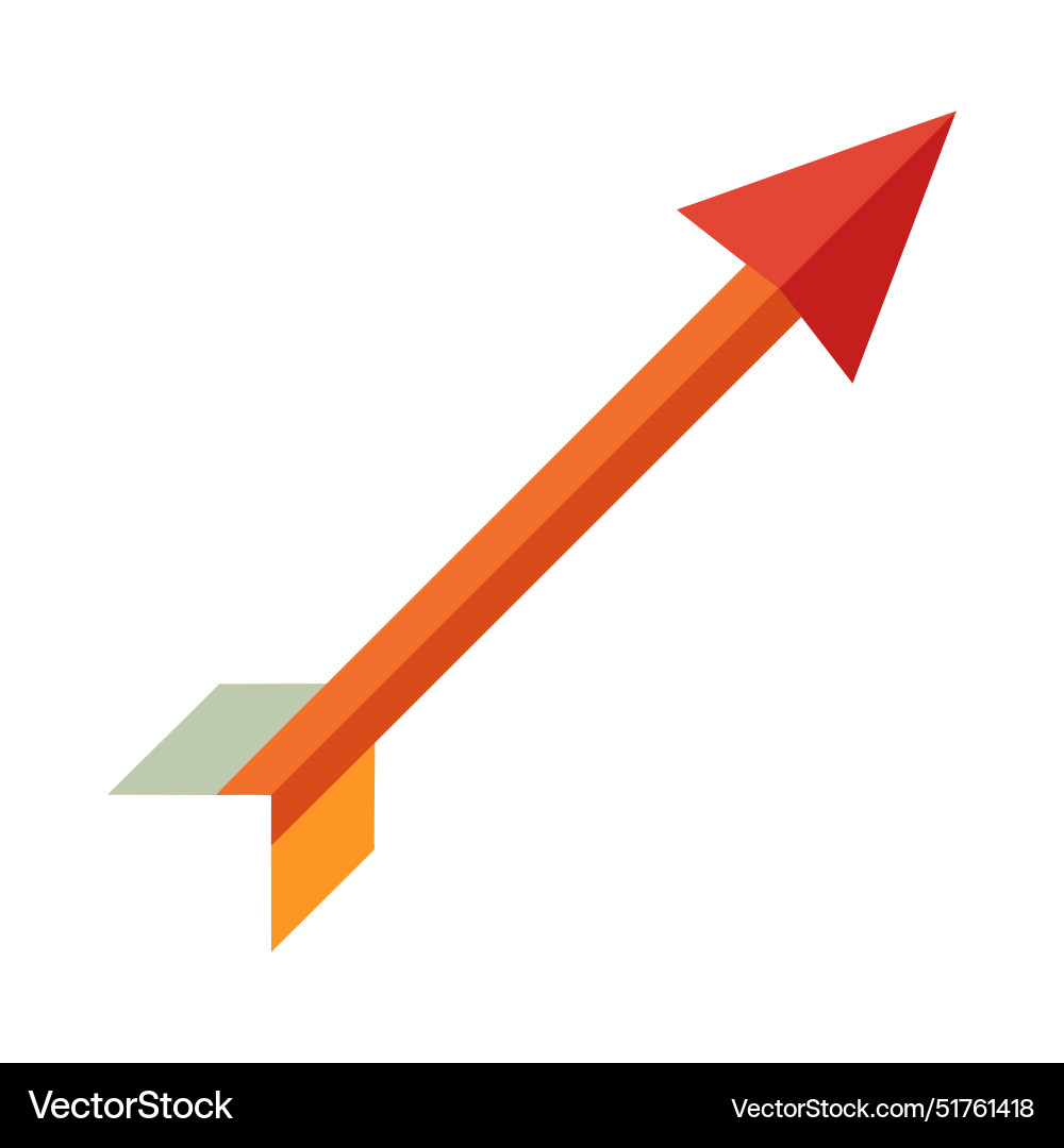 Arrow diagonal flat on white background Royalty Free Vector