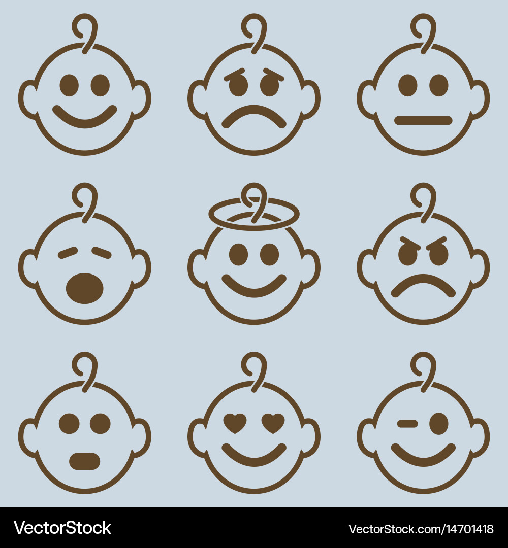 Baby smileys set Royalty Free Vector Image - VectorStock