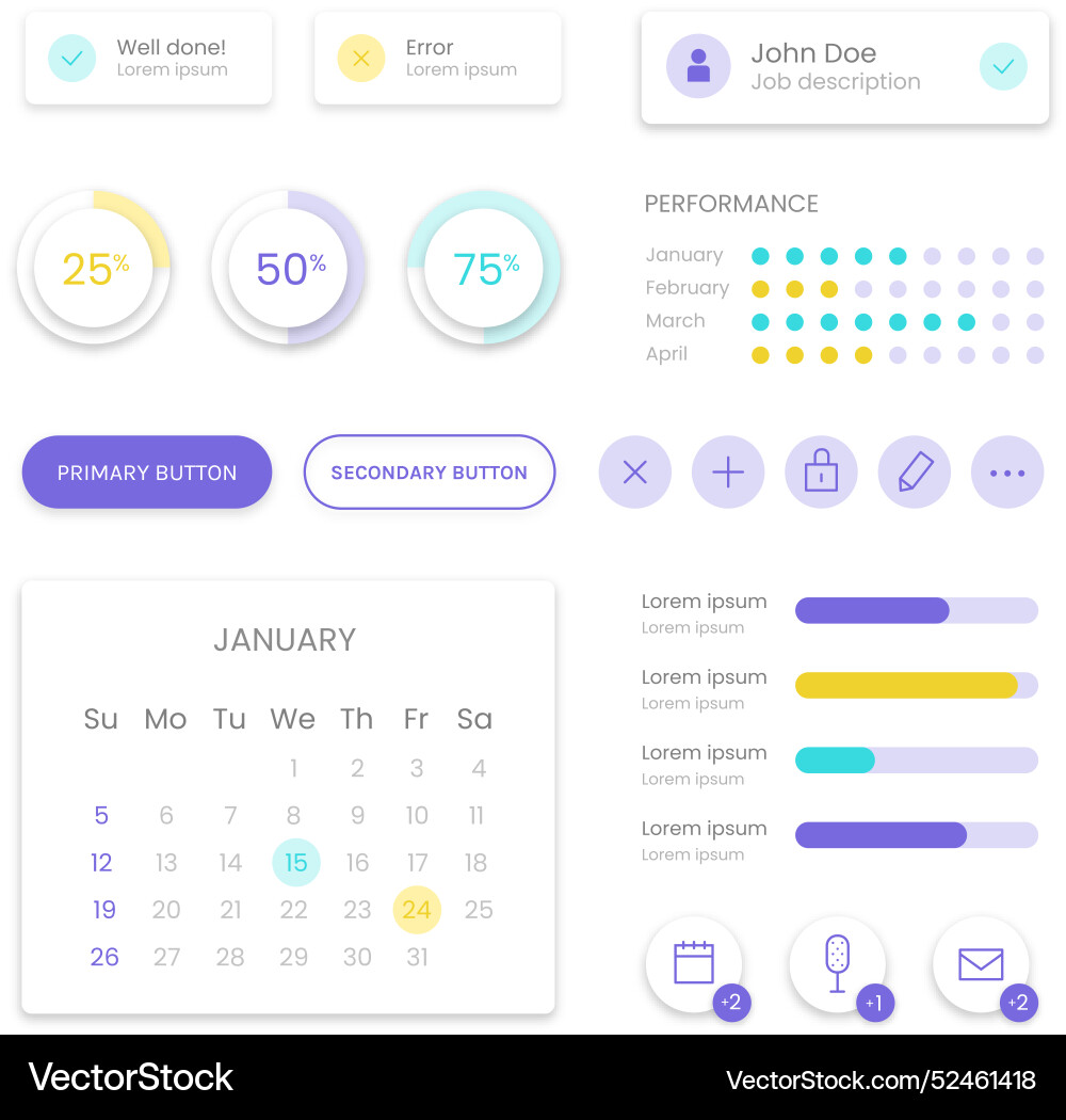 Business dashboard element collection Royalty Free Vector