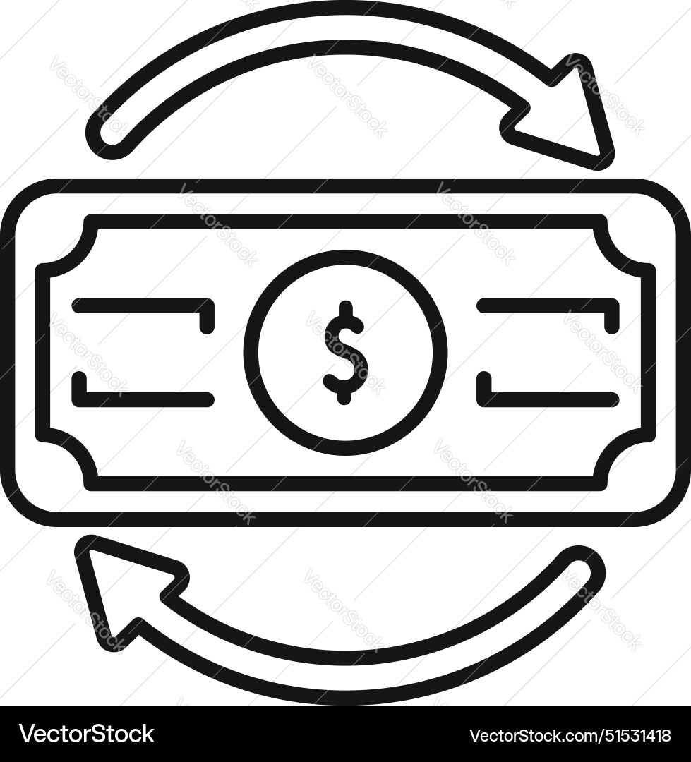 Cashflow money transfer concept icon Royalty Free Vector