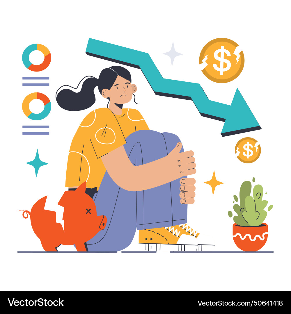 Debt management organization tracking and paying Vector Image