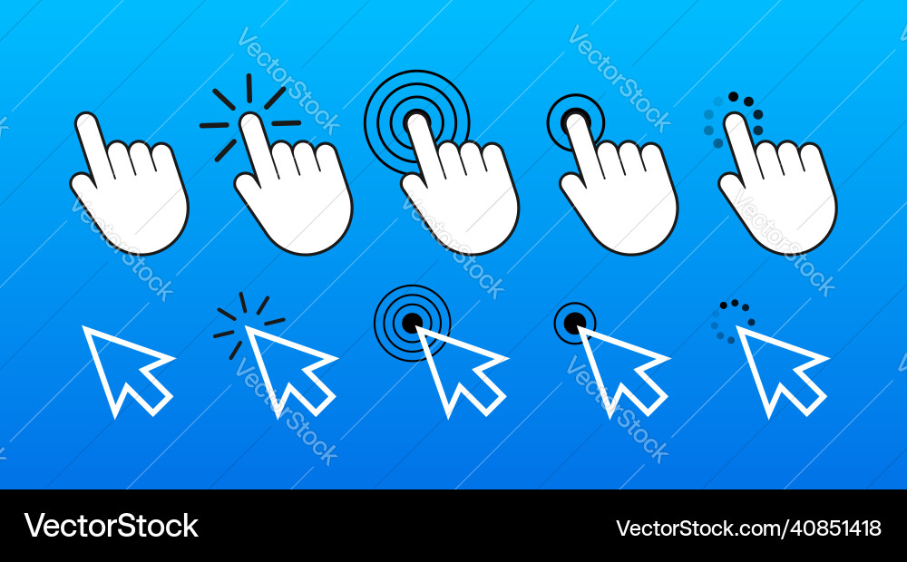 Finger click icon hand push Royalty Free Vector Image