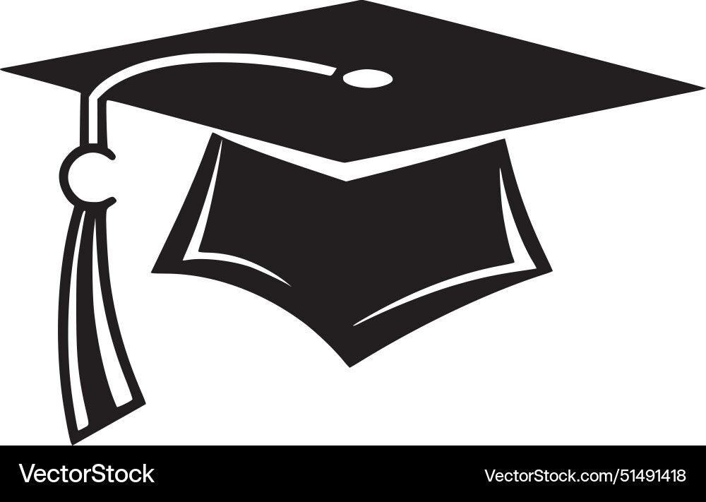 Graduation - black and white isolated icon Vector Image