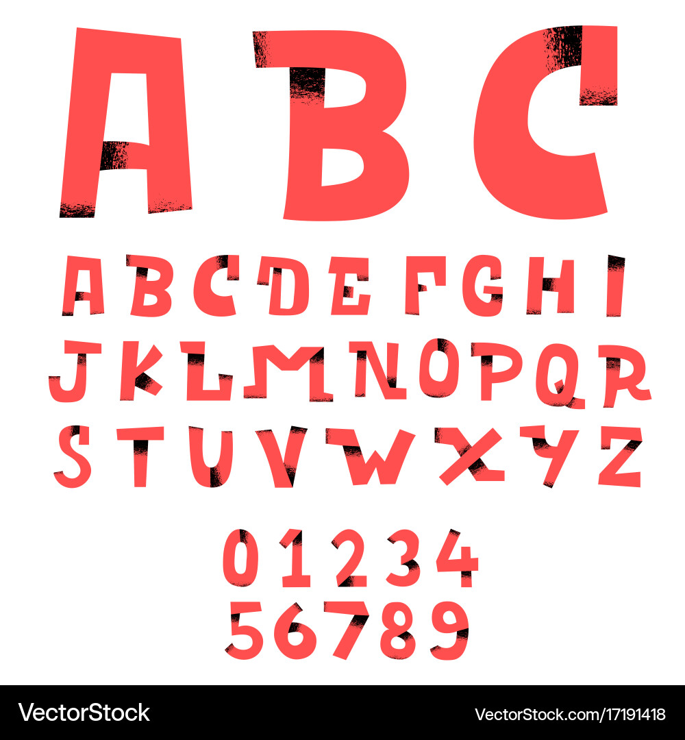 Hand drawn doodle font set Royalty Free Vector Image