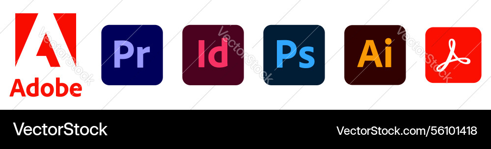 High resolution adobe application or software icon
