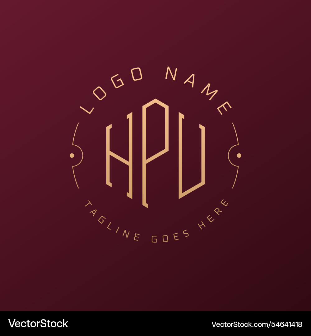 Luxury hpu logo design elegant letter Royalty Free Vector