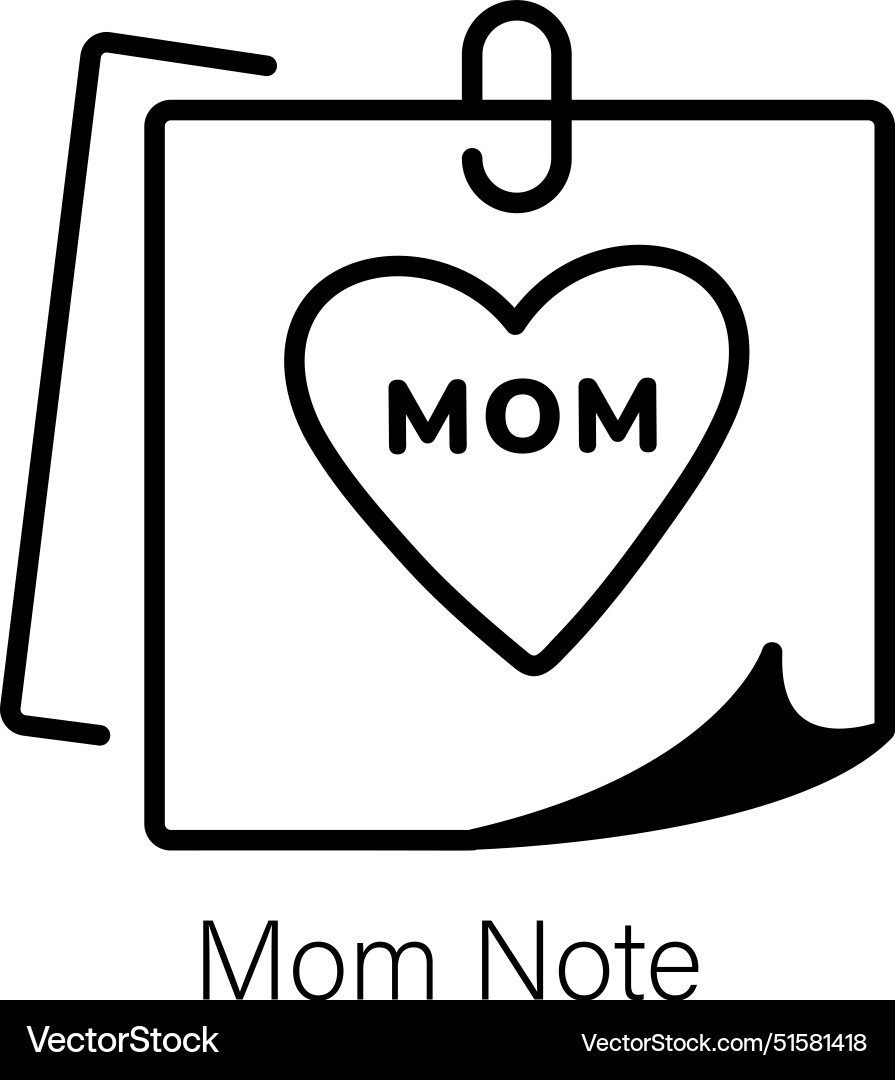 Mom note Royalty Free Vector Image - VectorStock