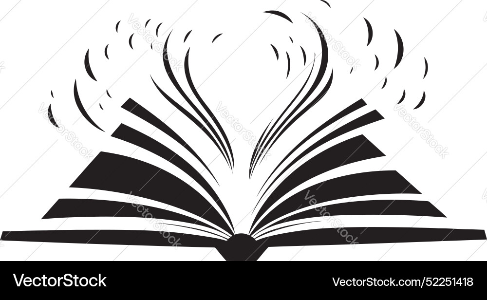 Opened book elegance stylish logo for literary Vector Image