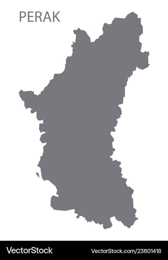 Perak malaysia map grey Royalty Free Vector Image