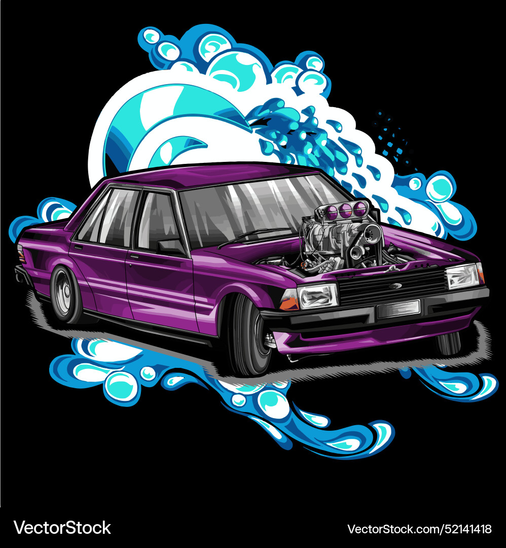 Purple Drag Racing Car Royalty Free Vector Image