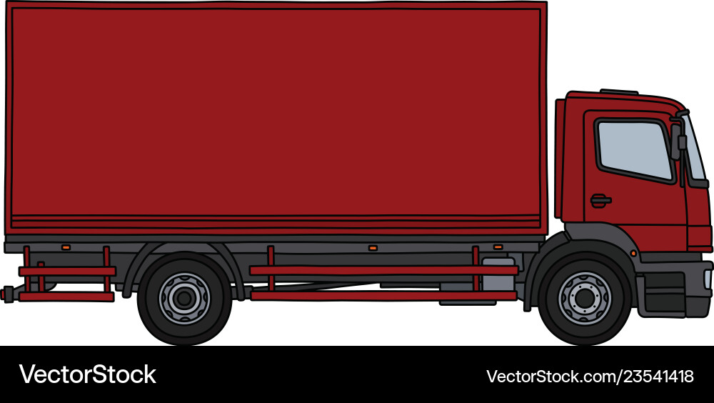 Red Cargo Truck Drawing Royalty Free Vector Image