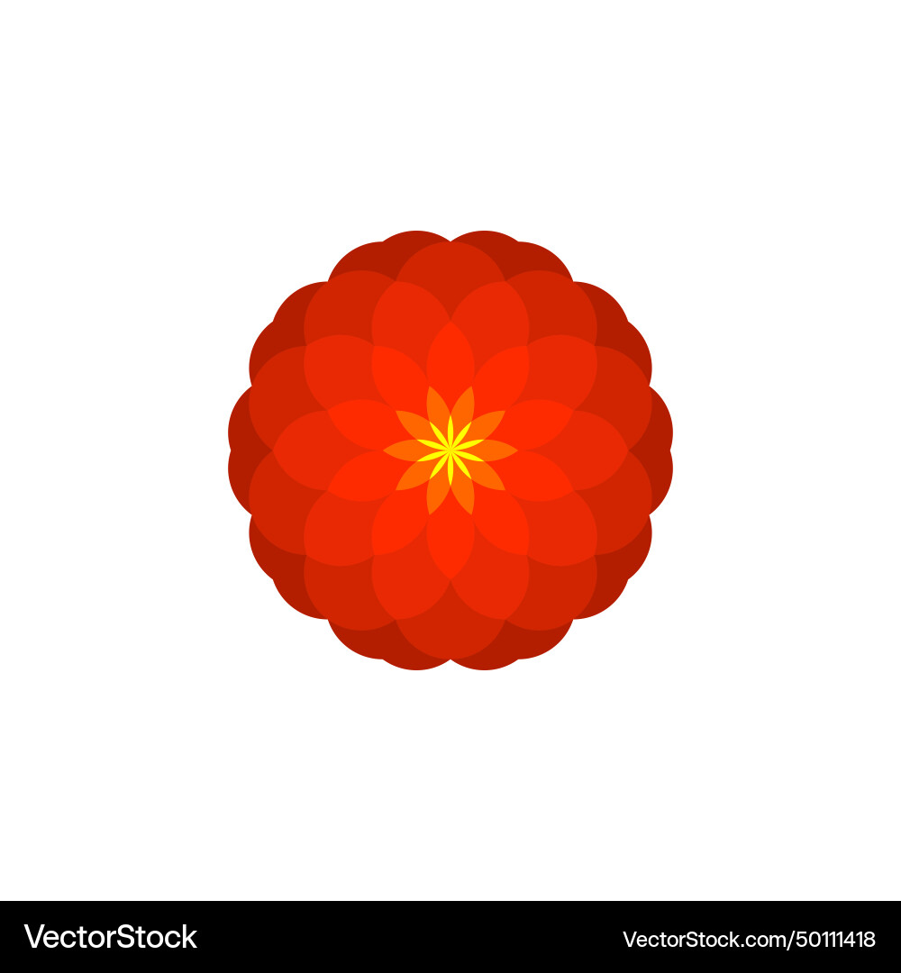 Red marigold flower logo design Royalty Free Vector Image