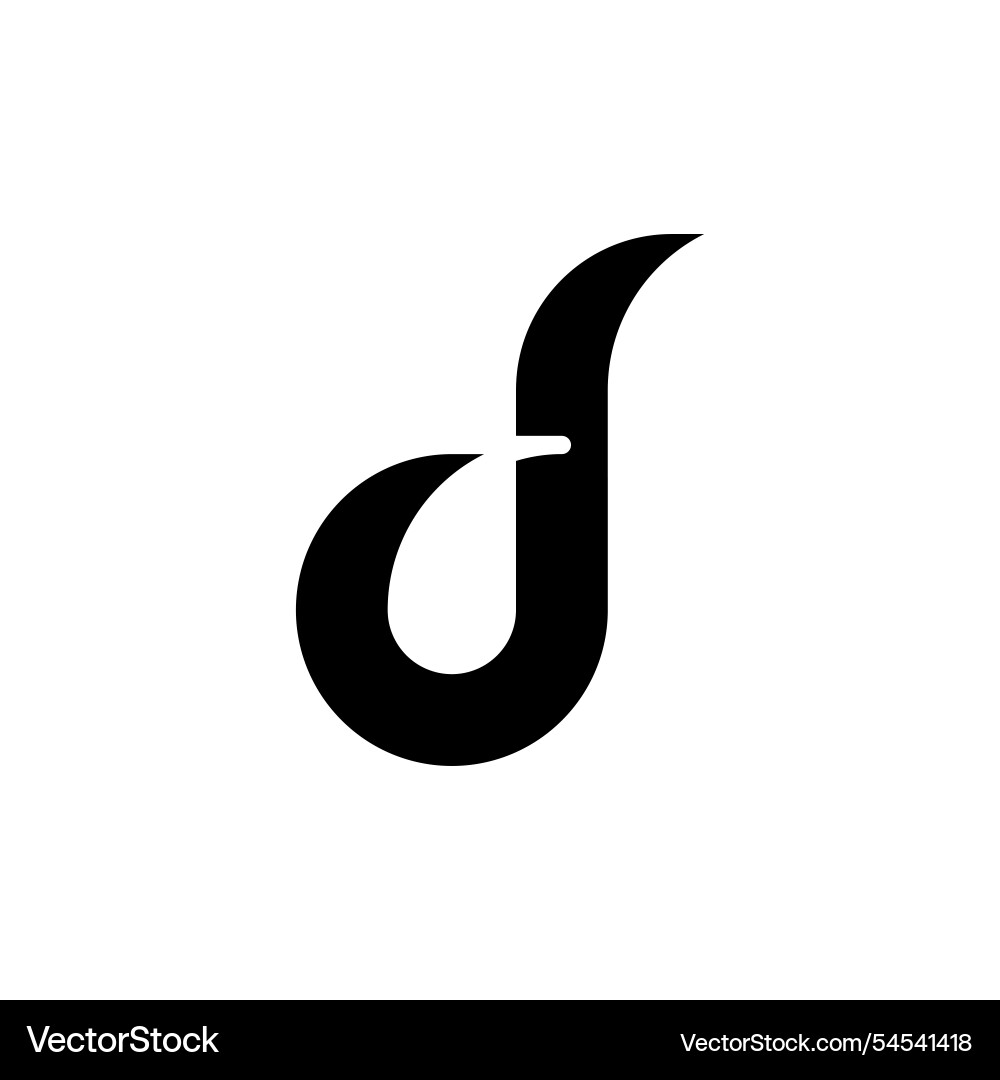 Small letter d black logo symbol Royalty Free Vector Image