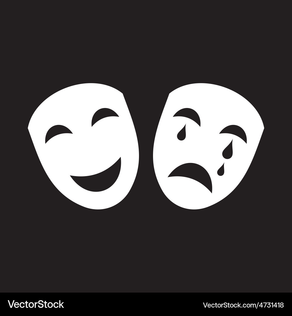 Theatrical Masks - Happy & Sad Royalty Free Vector Image