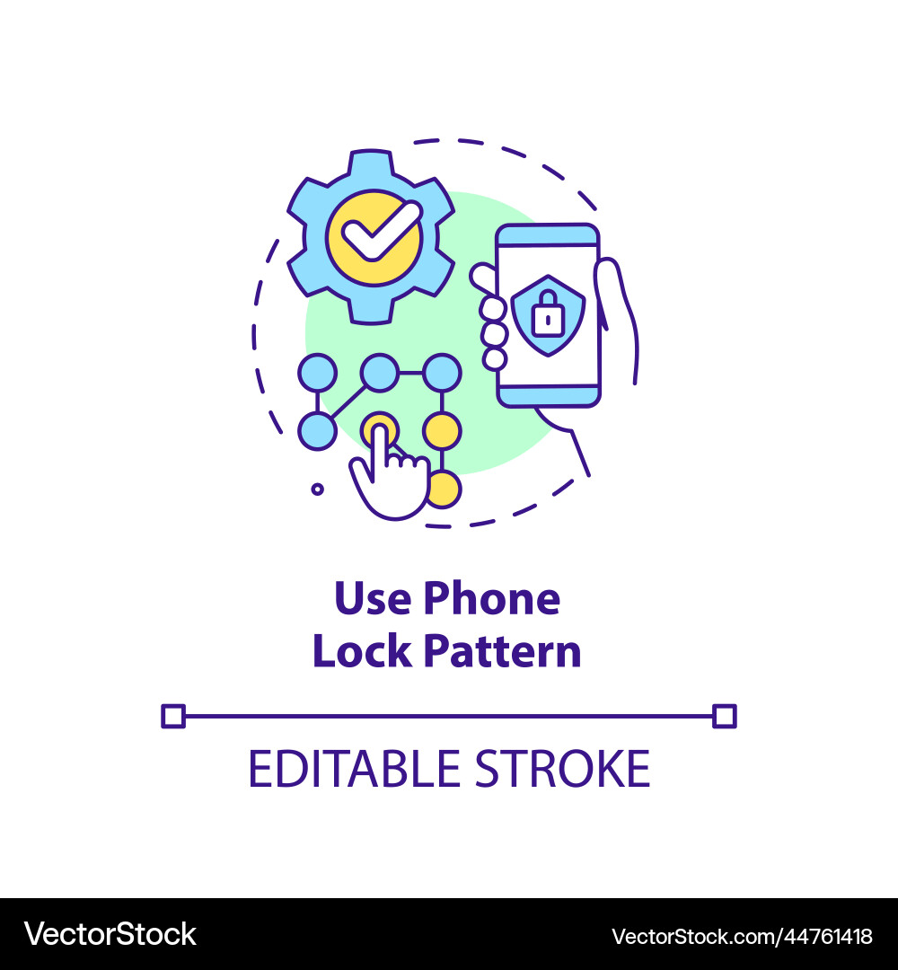 Use phone lock pattern concept icon Royalty Free Vector