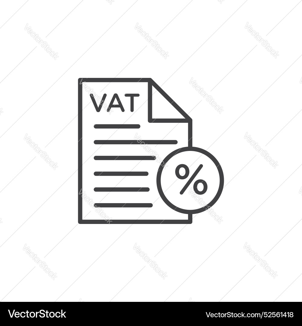 Value added tax vat icon set on white background Vector Image
