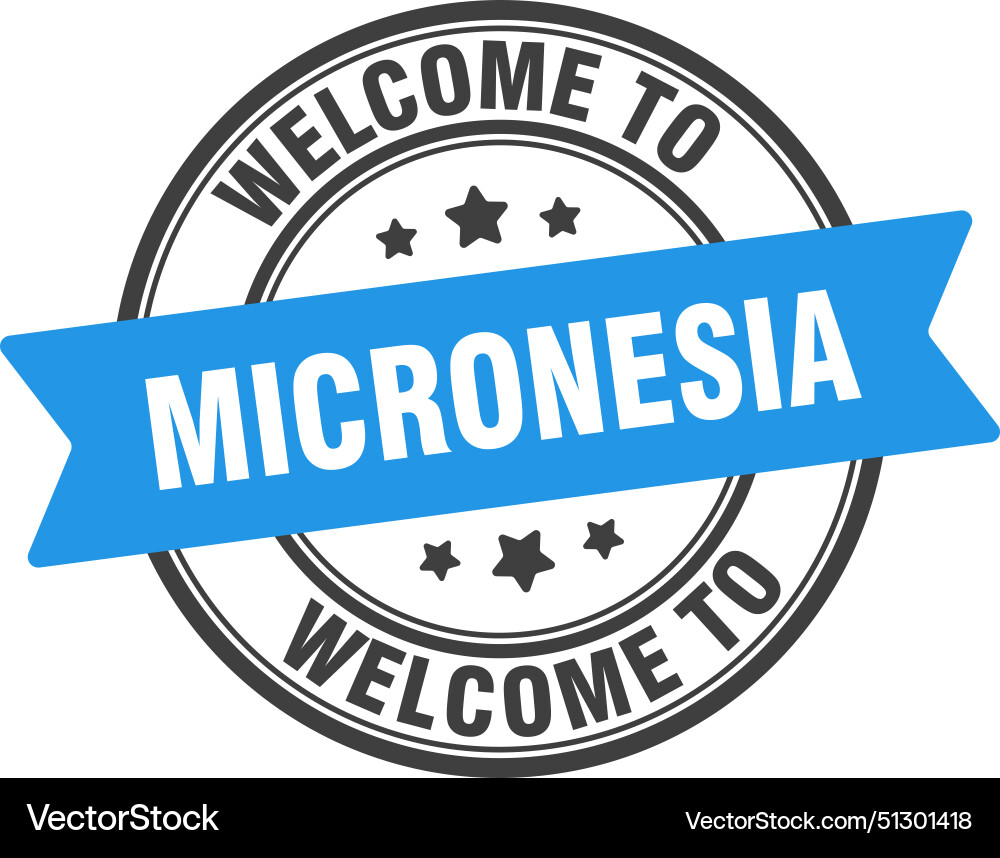 Welcome to micronesia stamp micronesia round sign Vector Image