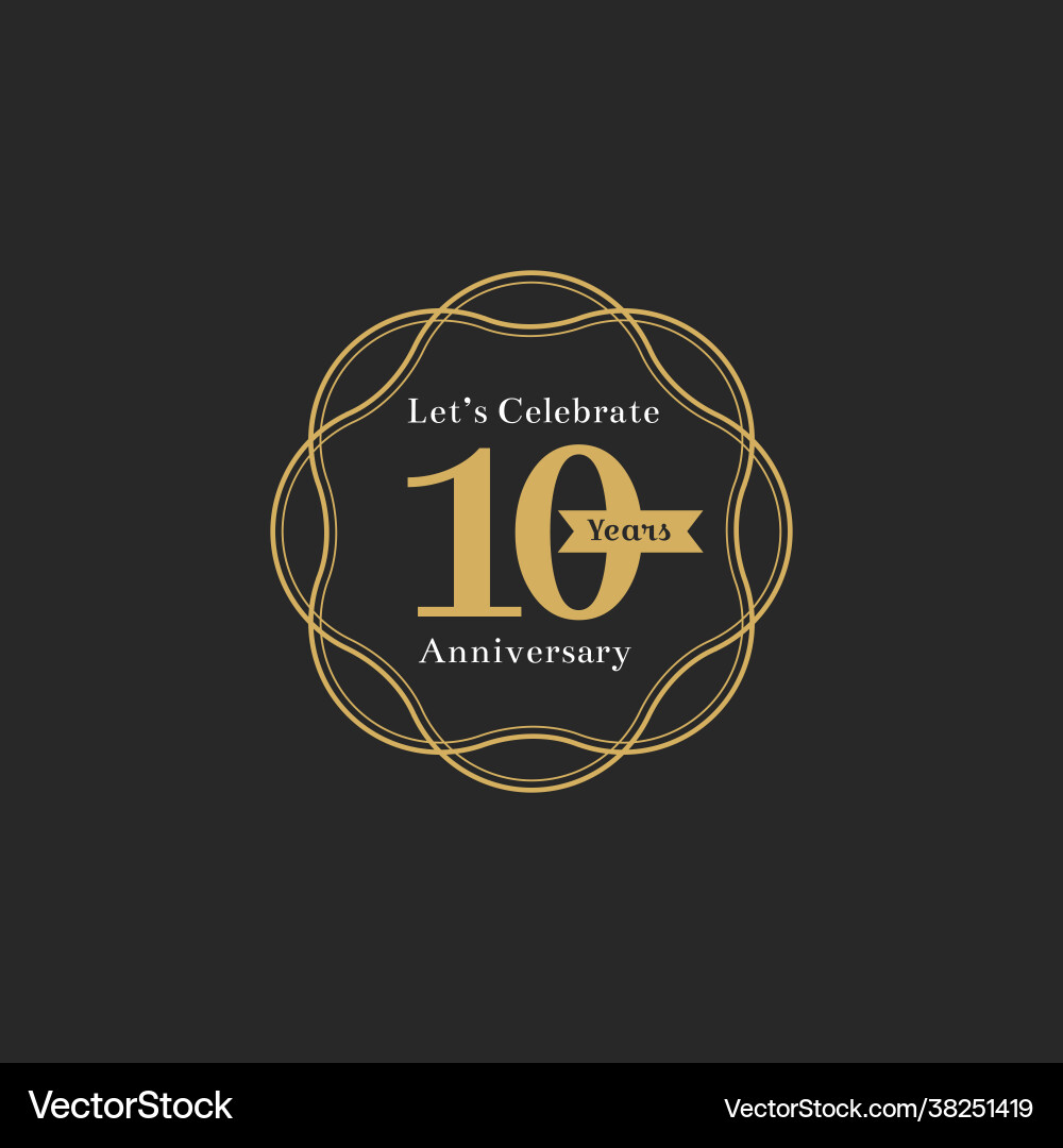 10th anniversary stamp banner Royalty Free Vector Image