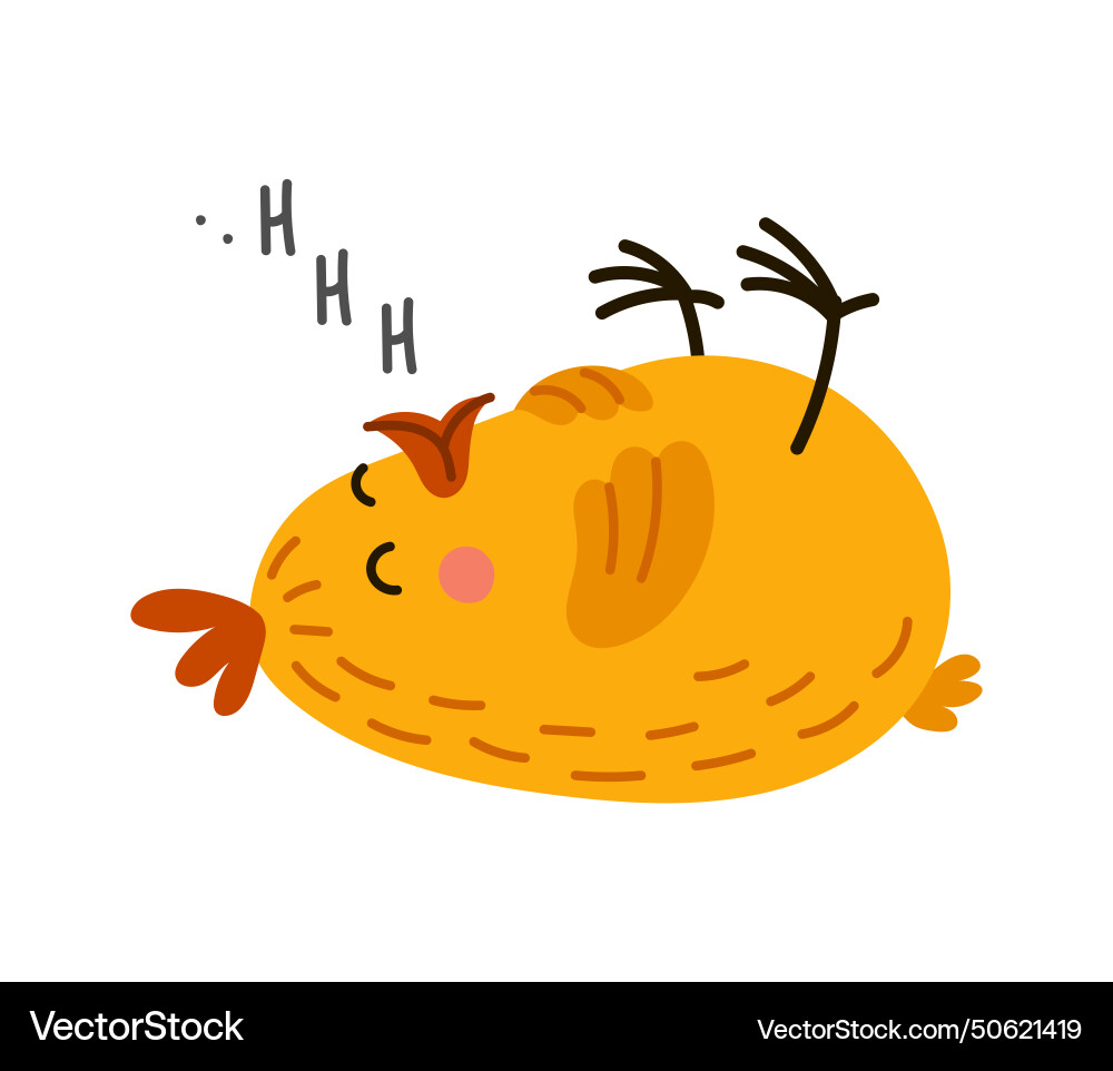 Cartoon chick bird character peacefully sleeping Vector Image