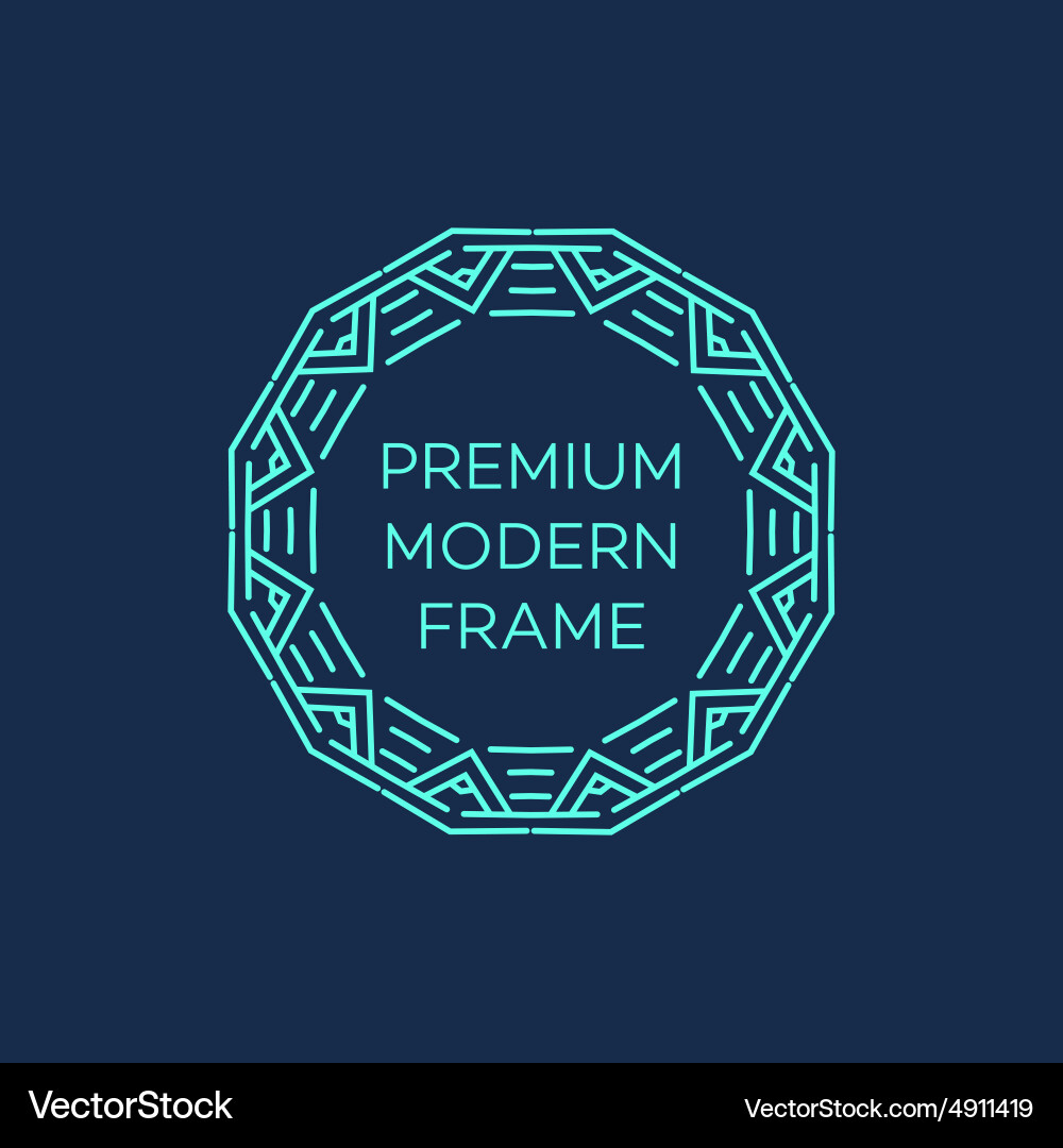 Geometric frame in mono line style Royalty Free Vector Image