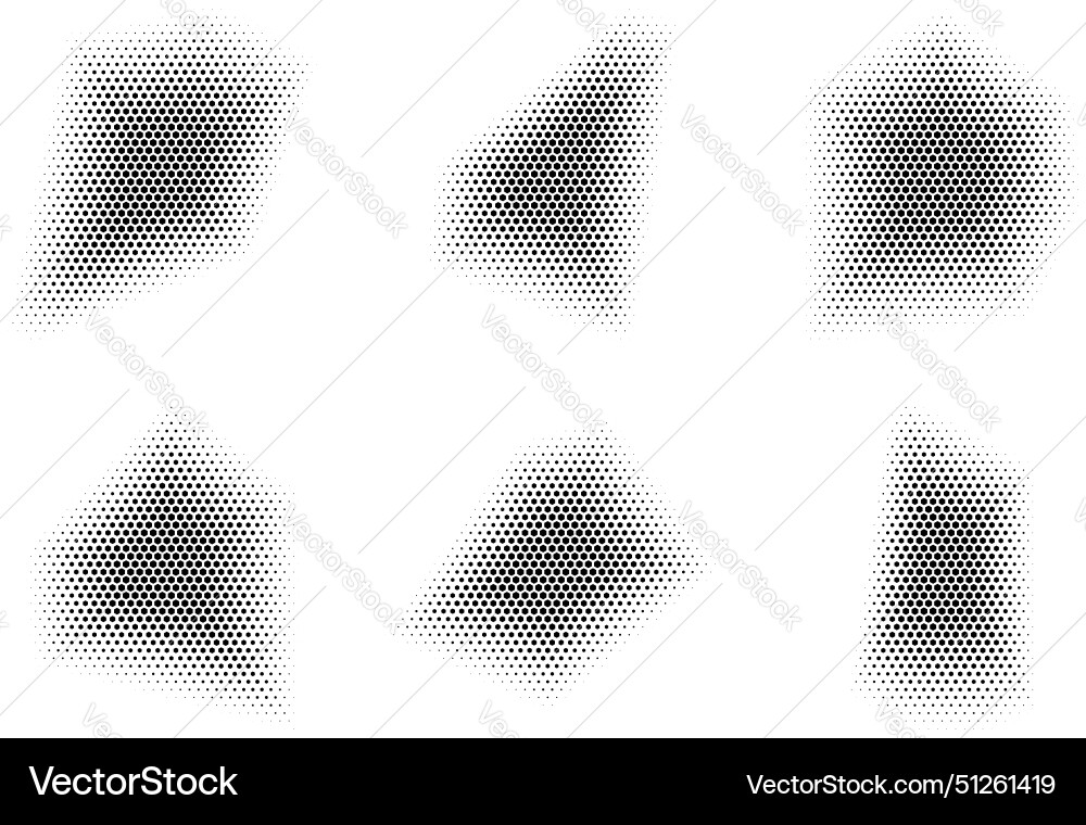 Halftone hexagon pattern reprographic technique Vector Image