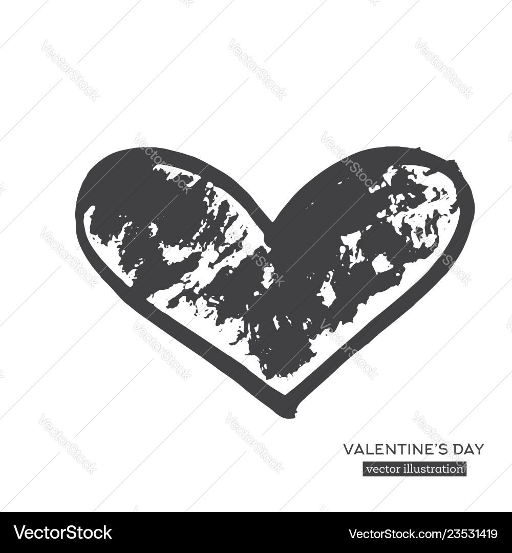 Hand drawn calligraphy heart isolated on white Vector Image