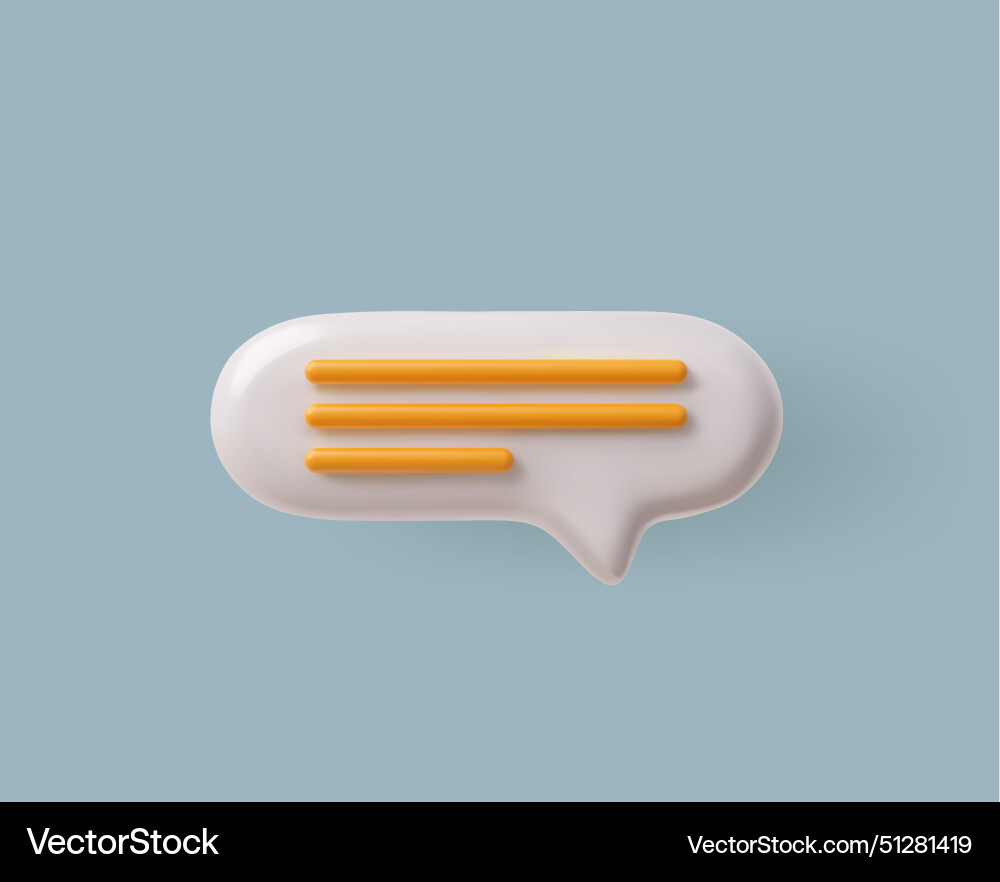 Isolated oval chat bubble 3d Royalty Free Vector Image