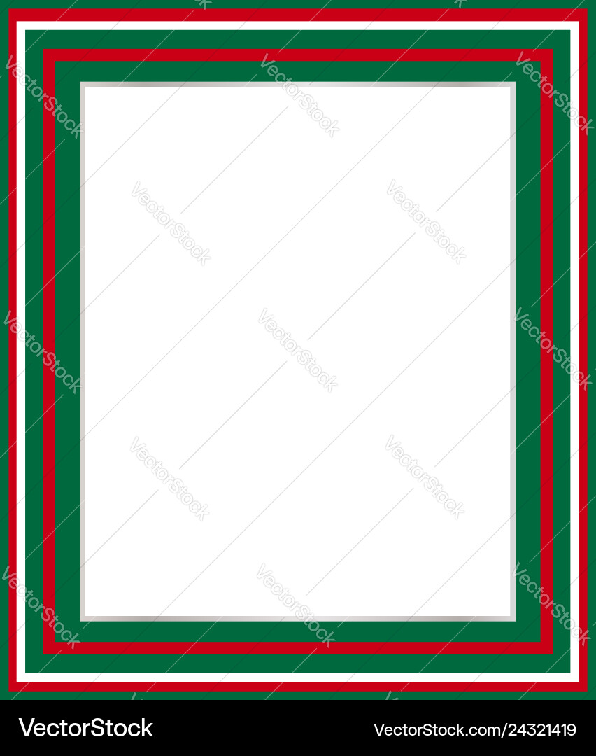 Italian flag symbol border Royalty Free Vector Image