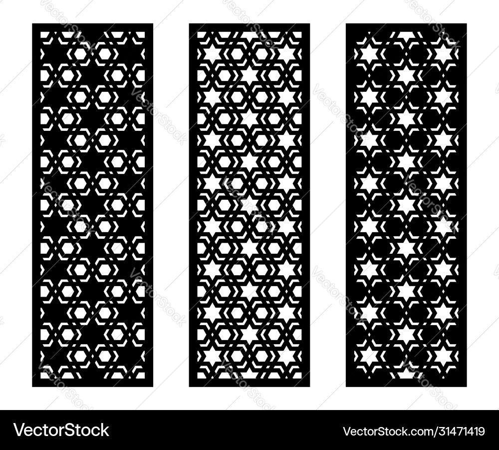 Laser cut panel screen fence divider Royalty Free Vector