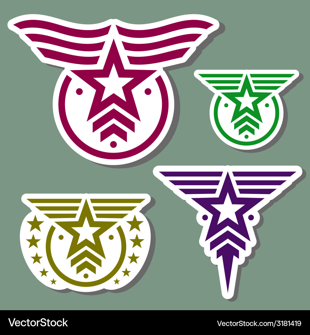Military Star Logo Set Royalty Free Vector Image