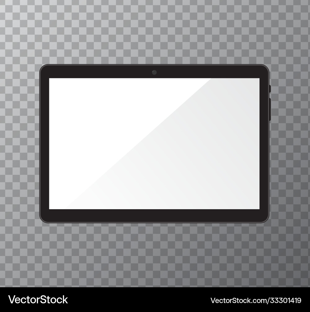 Realistic Tablet PC on Transparent Background Vector Image