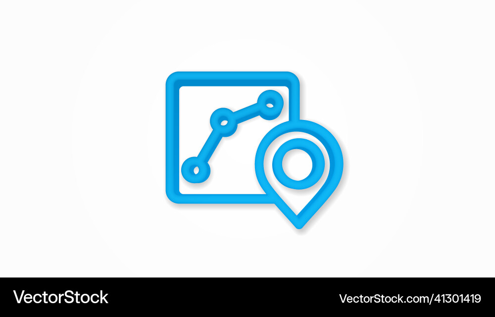 Route itinerary map pin marker direction 3d Vector Image