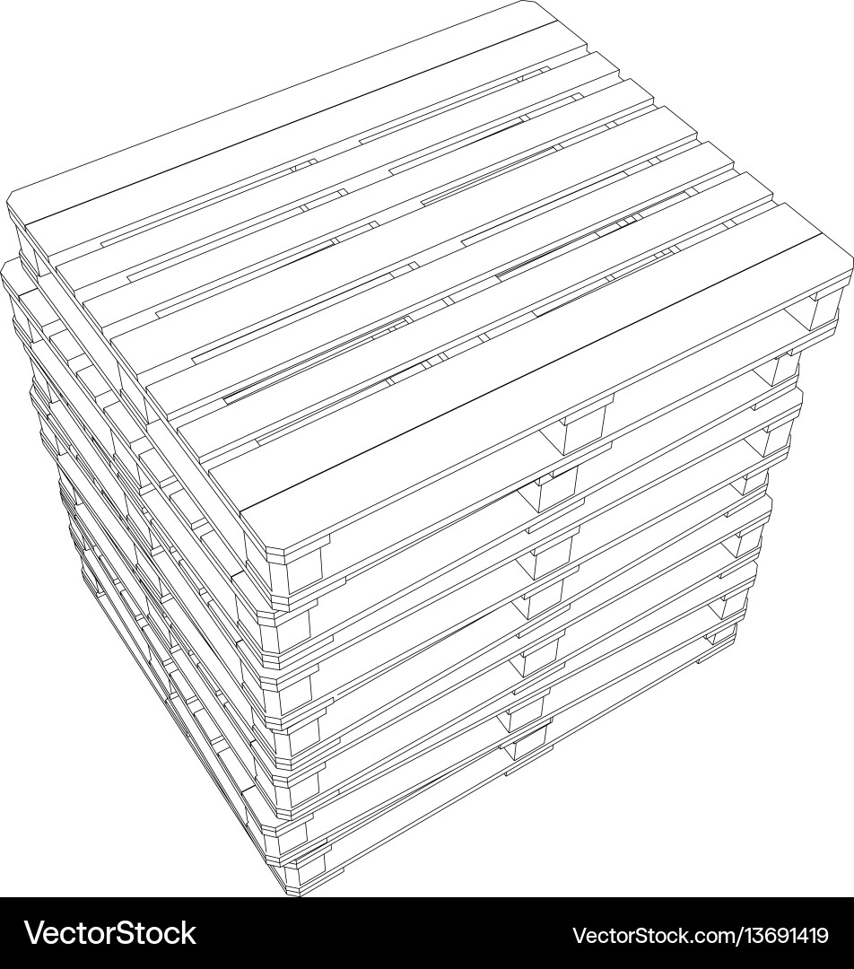 Stack of pallets Royalty Free Vector Image - VectorStock