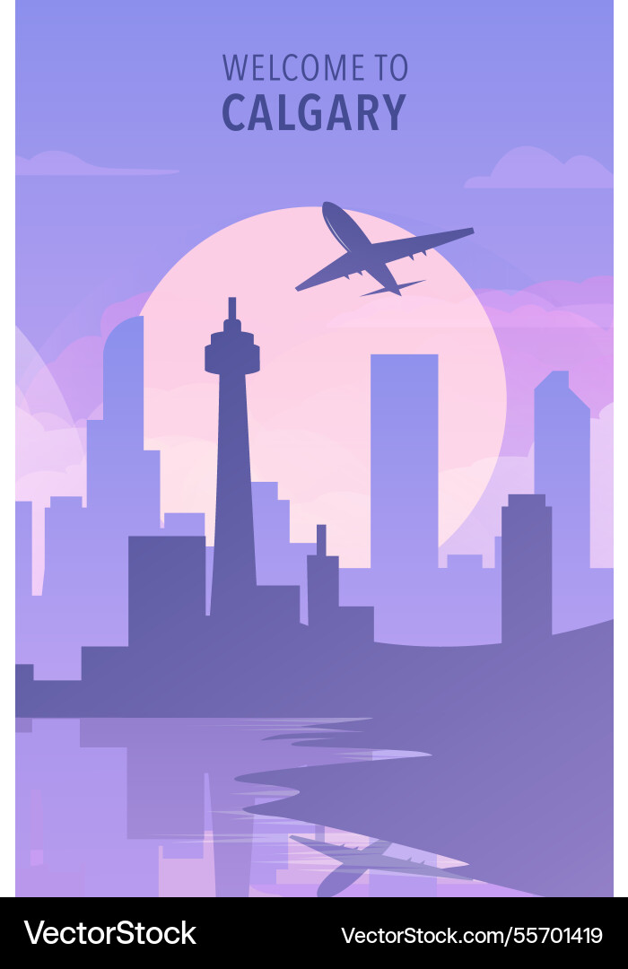 Welcome to calgary canada gradient alberta Vector Image